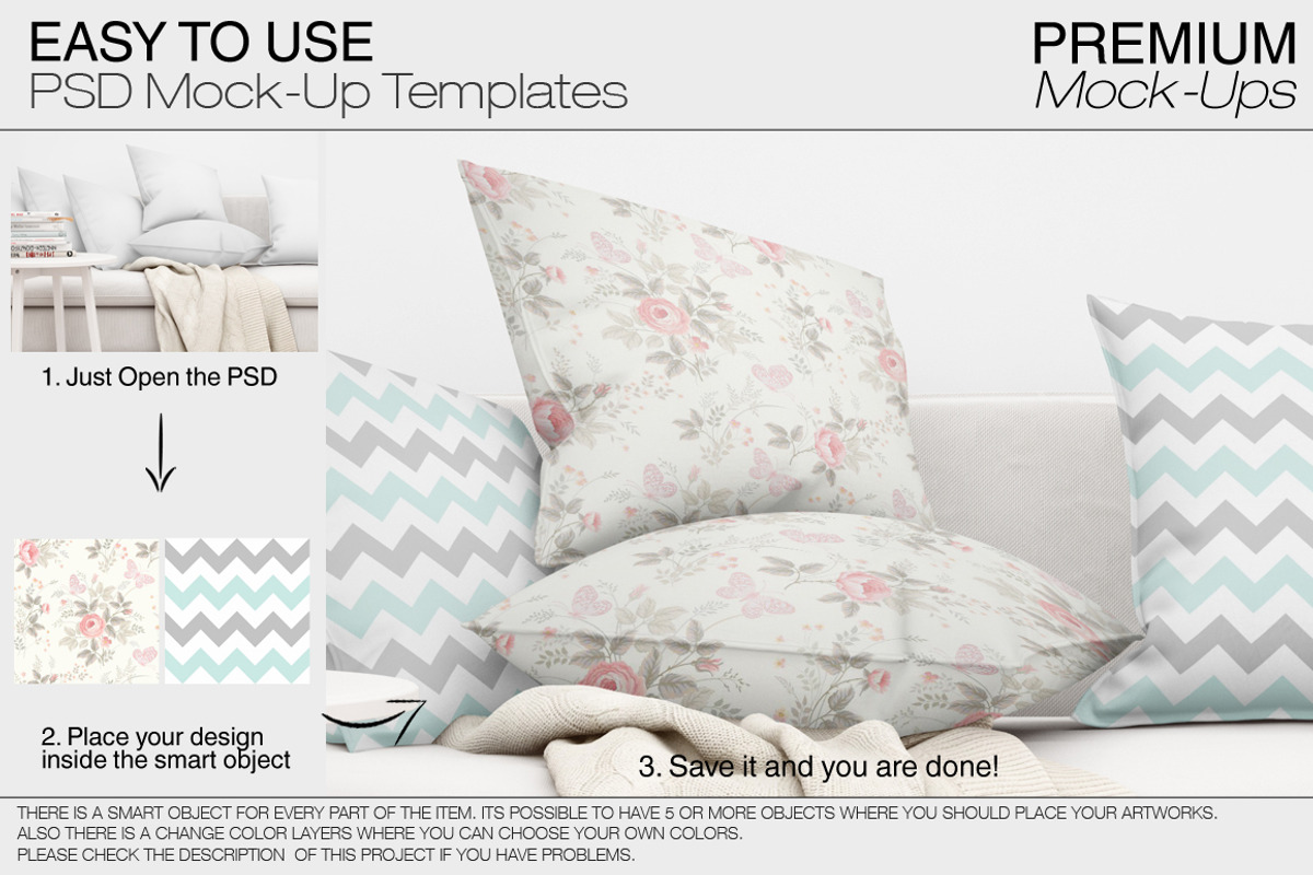 Pillow Mockups, an Advertising Mockup by mock-ups