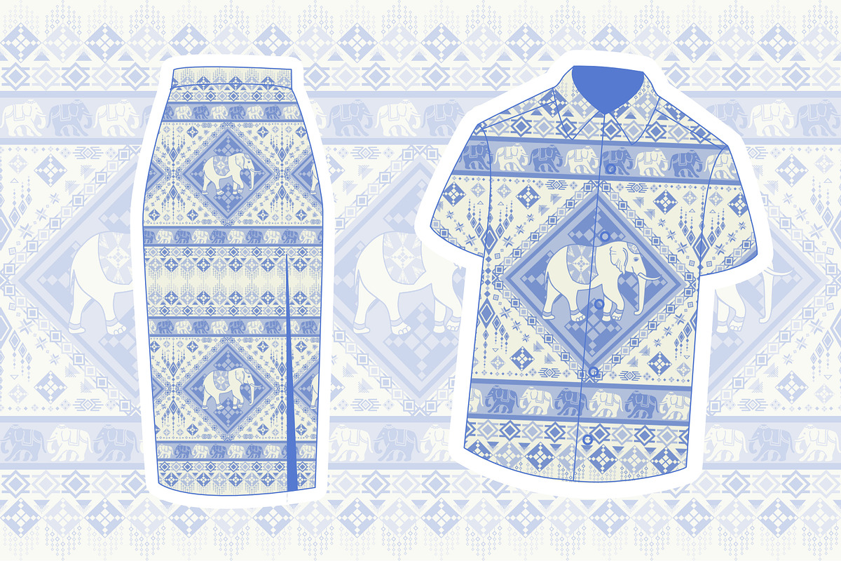 Blue Elephant pattern