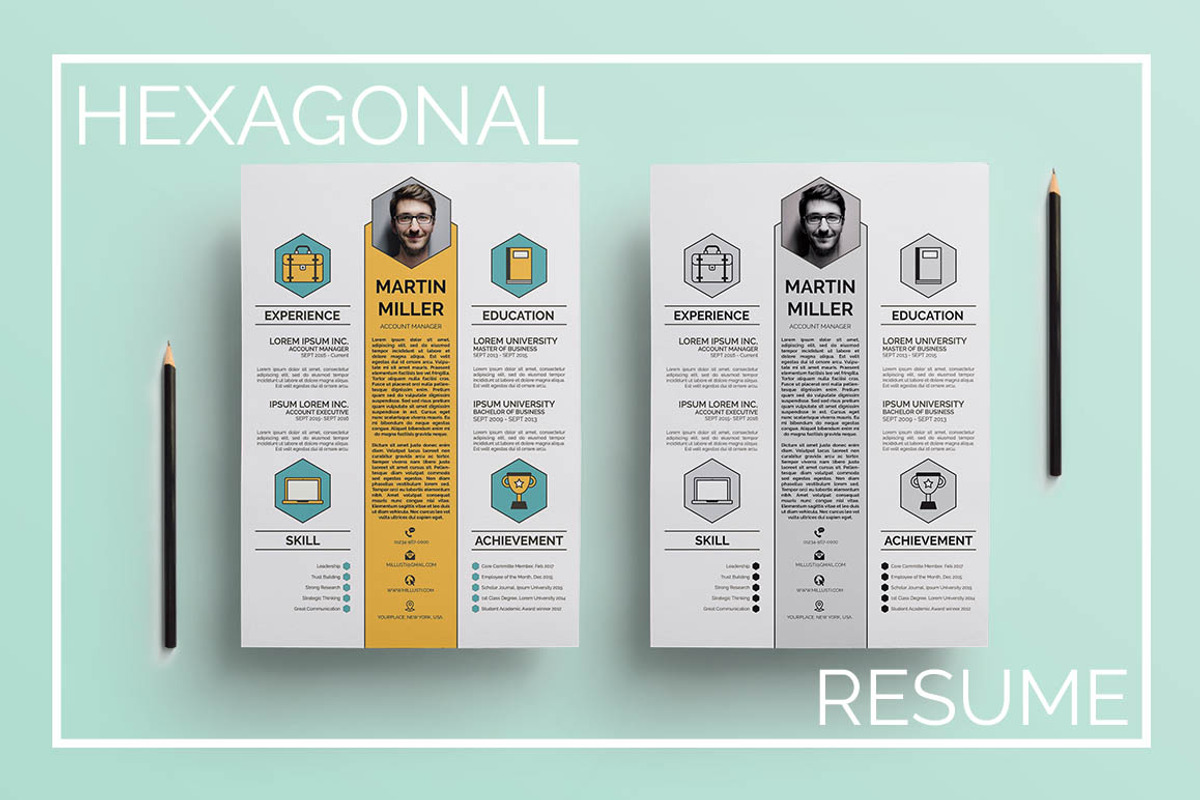 Hexagonal Resume, a Resume Template by Millusti