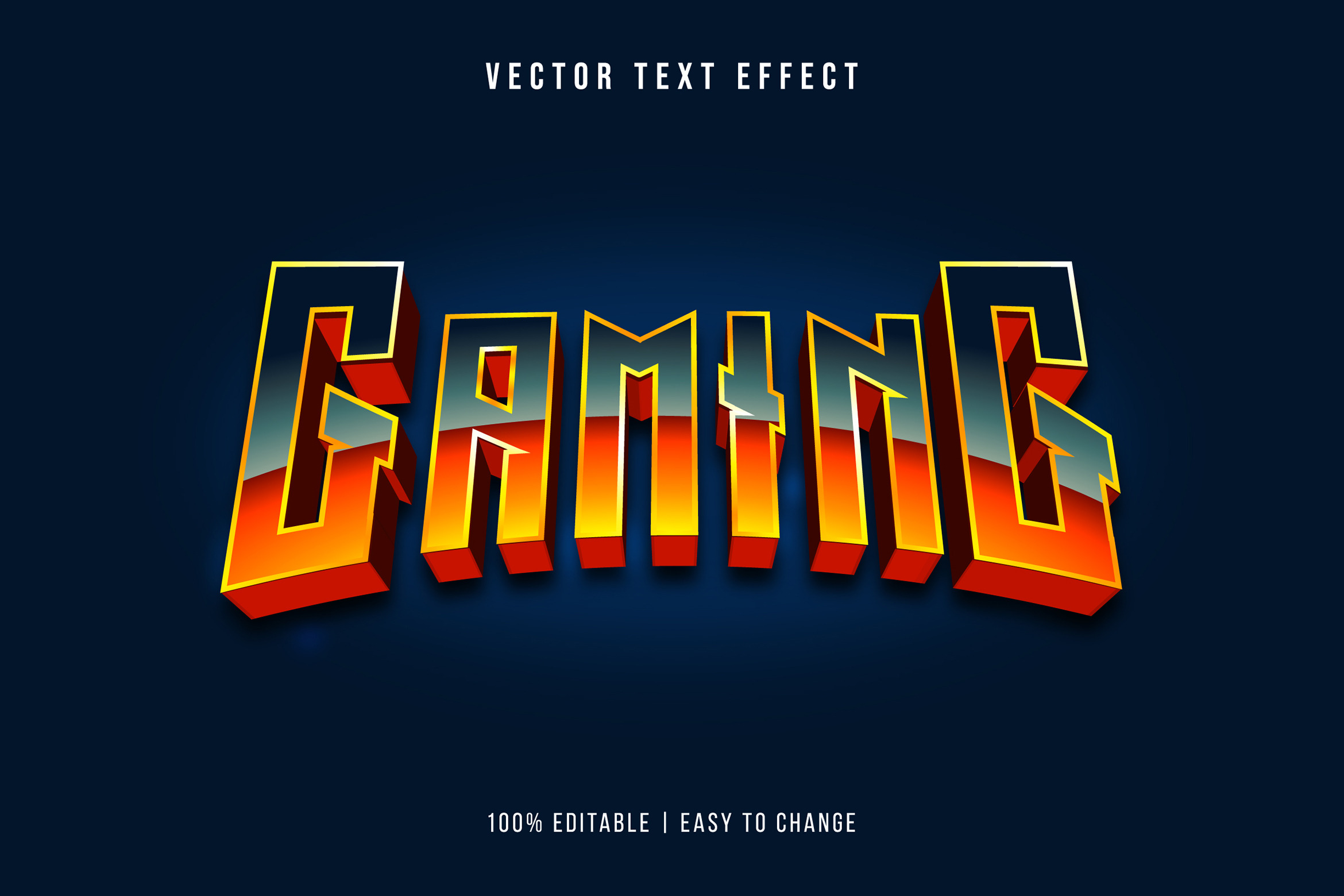Gaming 3D Vector Text Editable, a Layer Style Add-On by Modaldesain