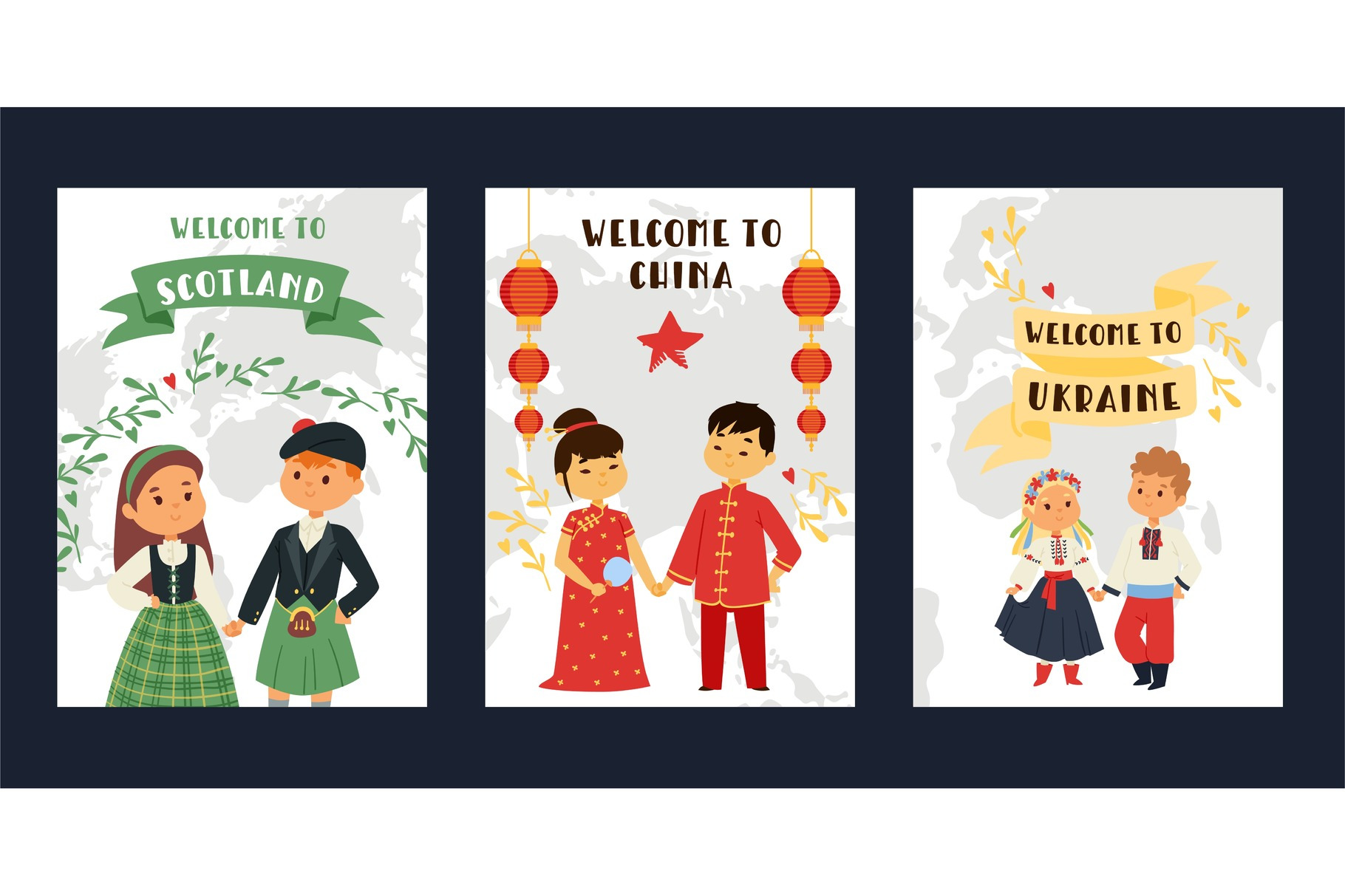 Children nationalities vector kids, a Person Illustration by ...