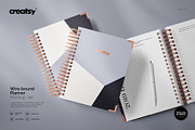 Wire-bound Planner Mockup Set, a Print Template by creatsy5