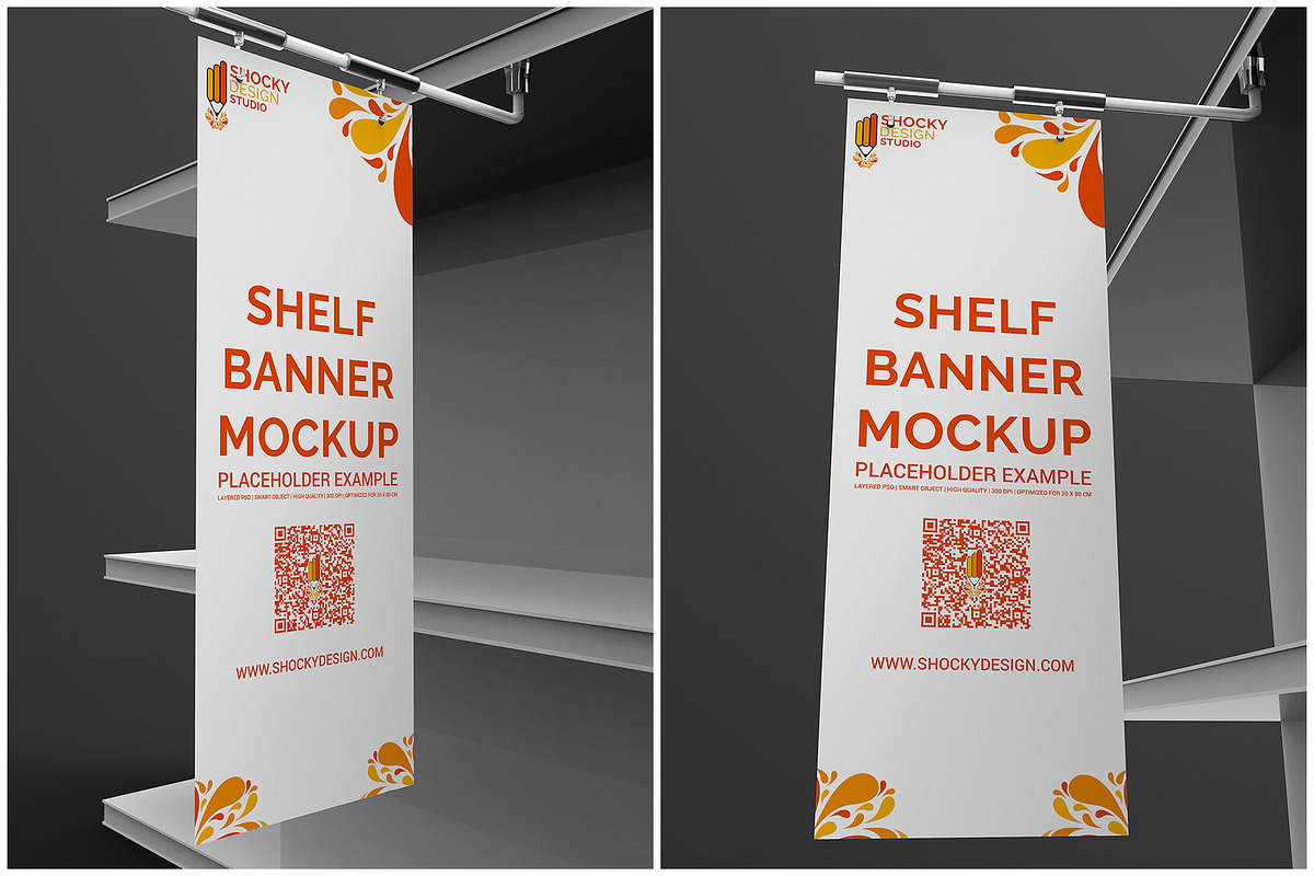POSM Store Shelf Banner Mockup, an Advertising Mockup by Shocky Design ...