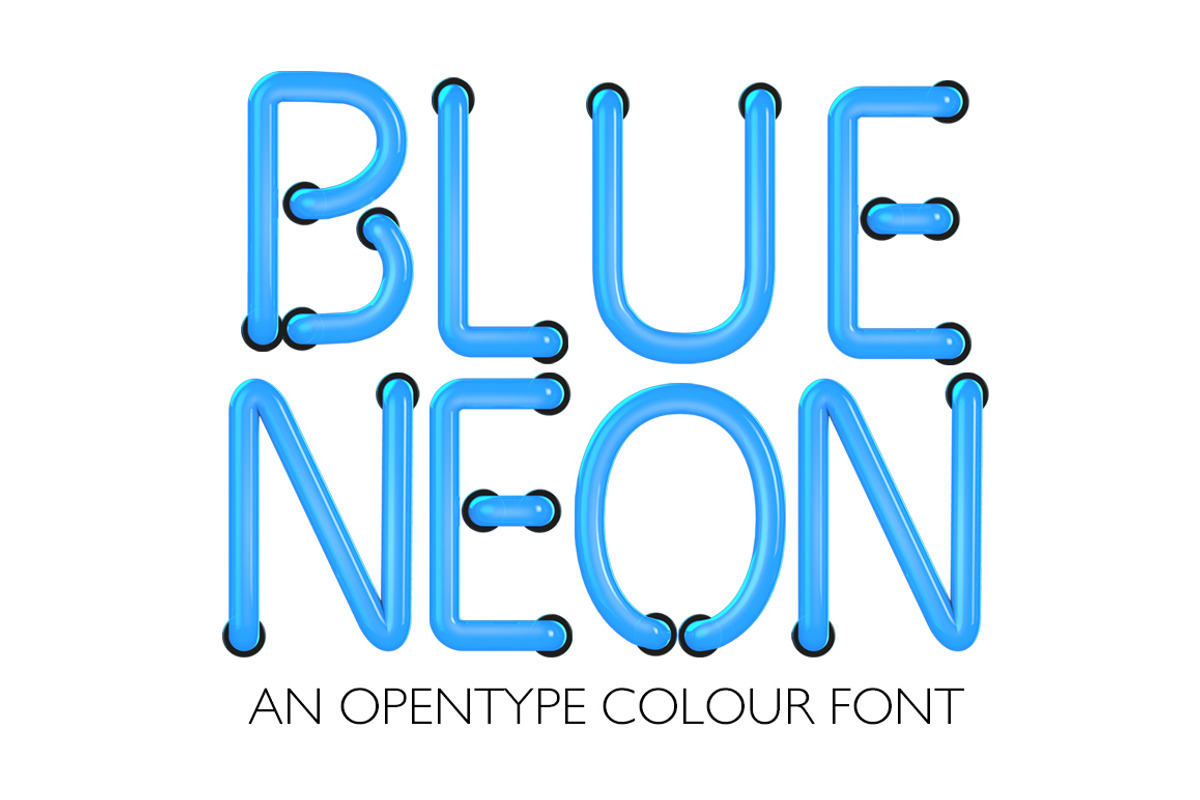 BLUE NEON - Colour font, a Handwritten Font by ink drop | Creative Market