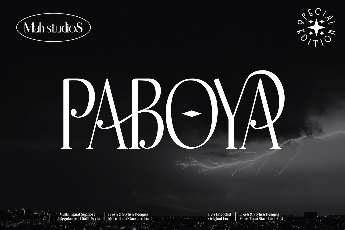 Paboya - Serif style font, a Serif Font by mahstudios