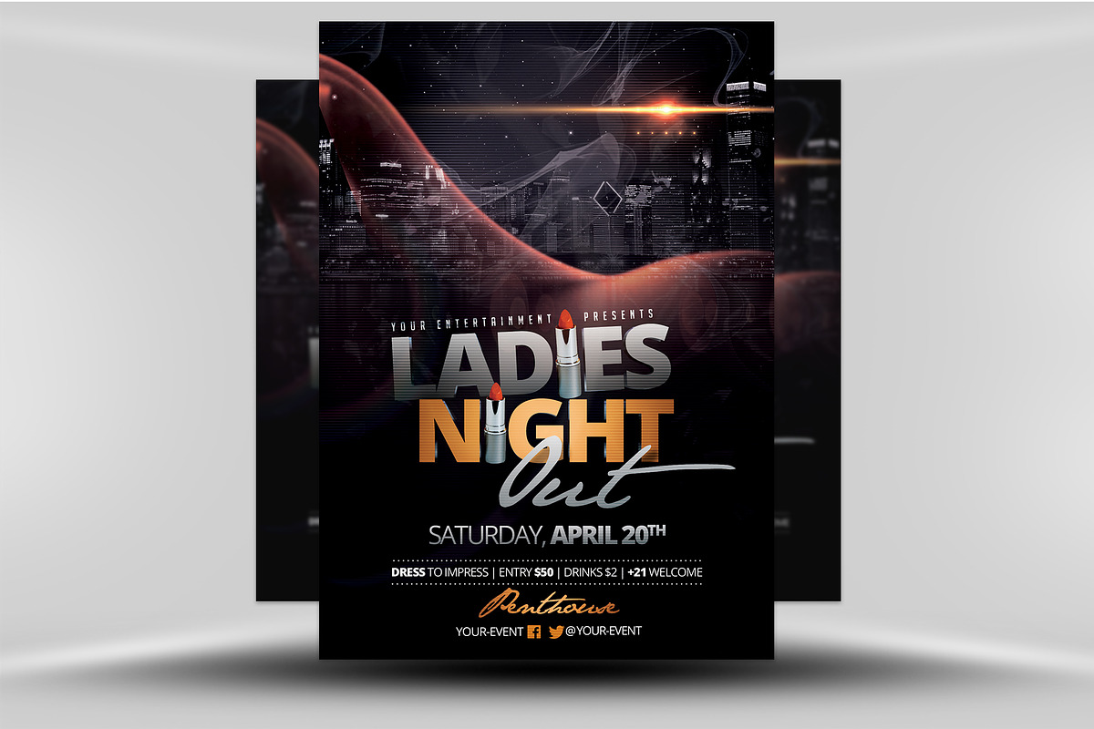 Ladies Night Out Flyer Template, a Flyer Template by FlyerHeroes