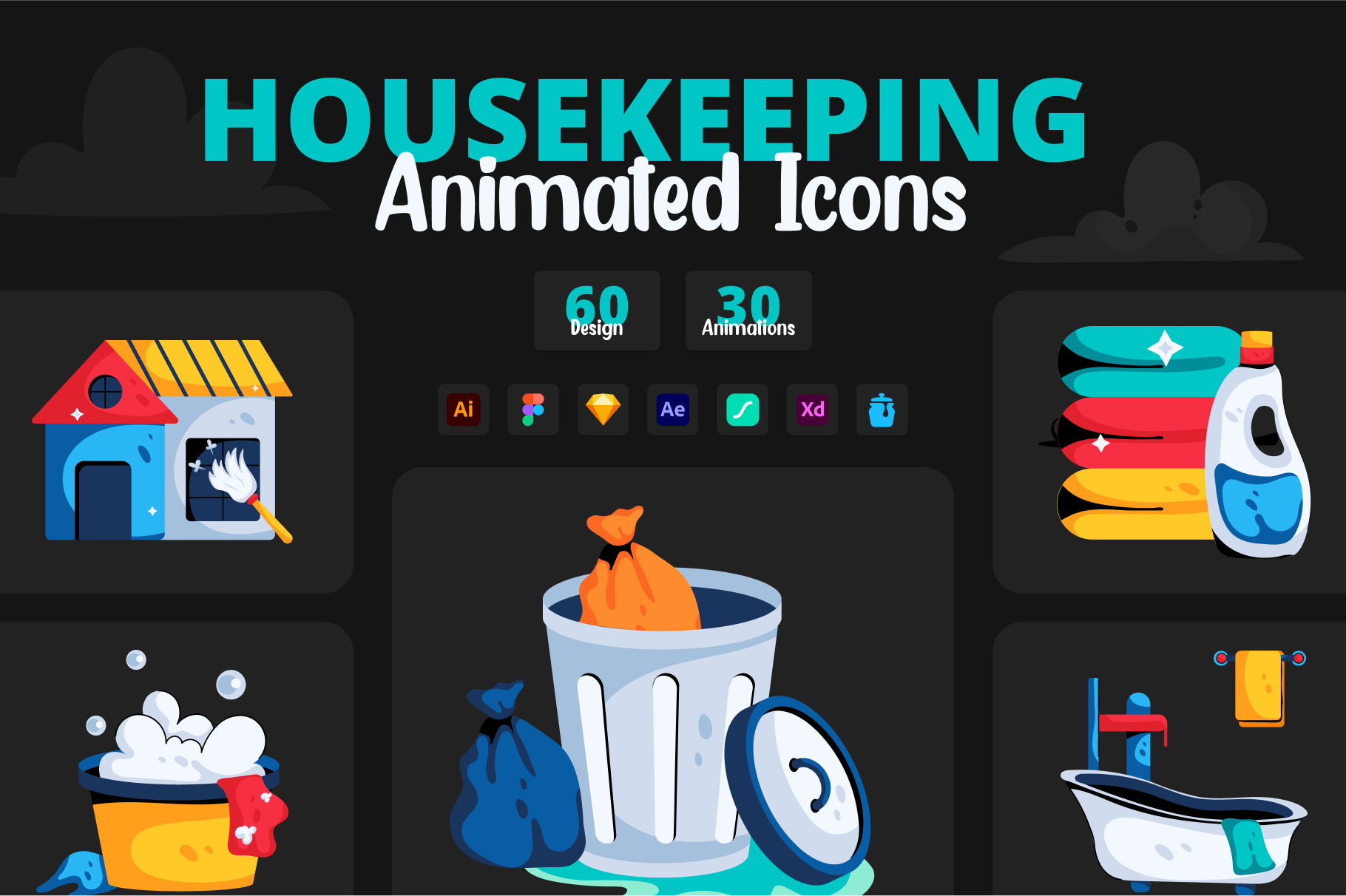 Animated Housekeeping Icons