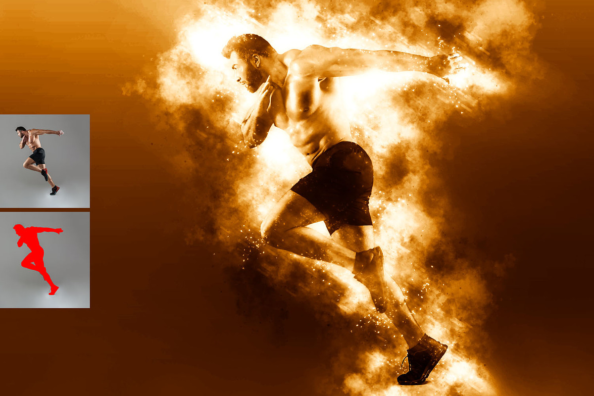 Burn Spark Effect Photoshop Action, a Brushes & More by MRI STUDIO