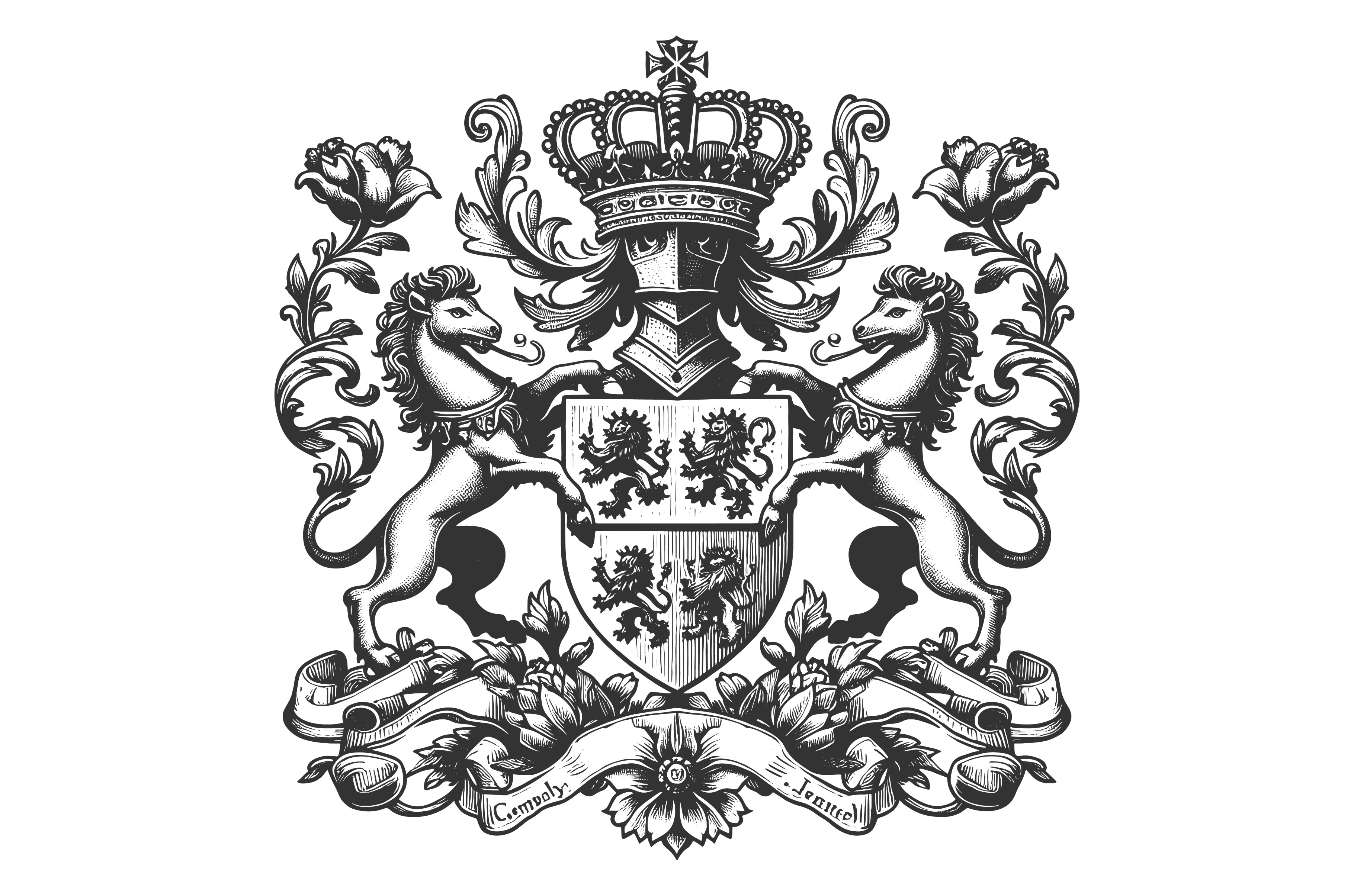 Vintage Heraldic Crest Crown, an Object Illustration by AlexArt