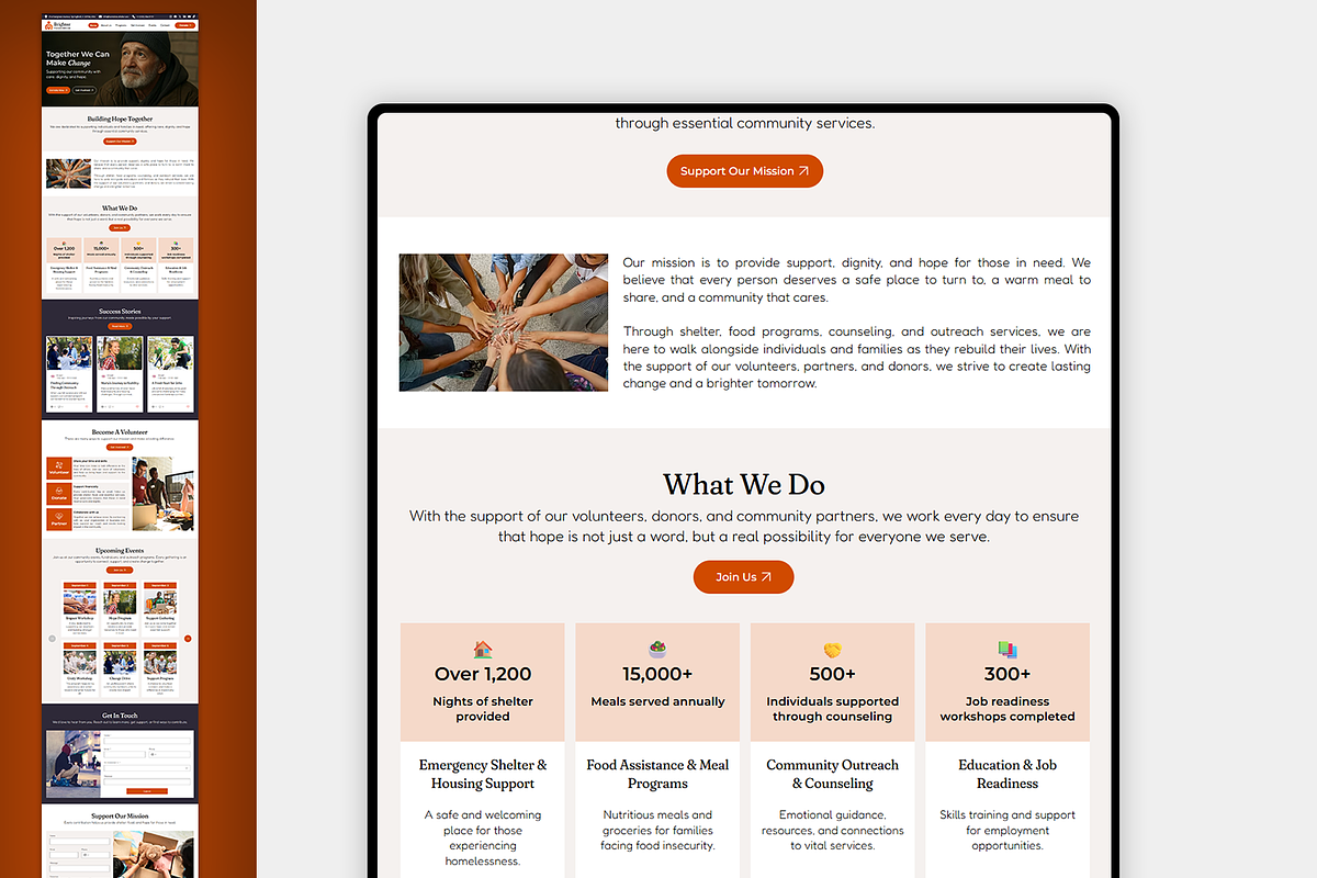 Homeless Shelter / Volunteer Website, a Wix Template by Kitteeh