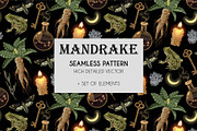 Mandrake Pattern, a Pattern Graphic by GreyLilac