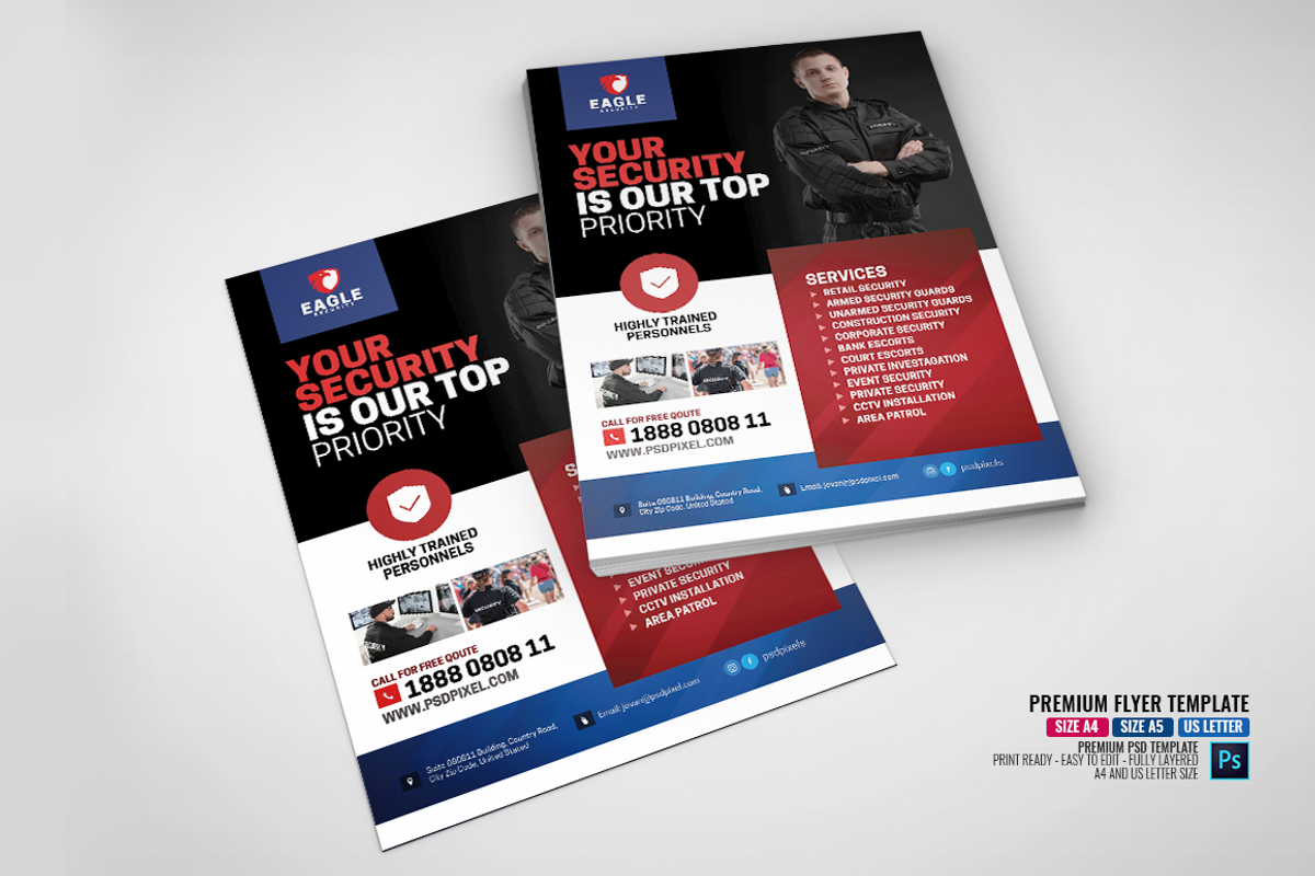 Private Security Flyer, a Flyer Template by PSDPixel