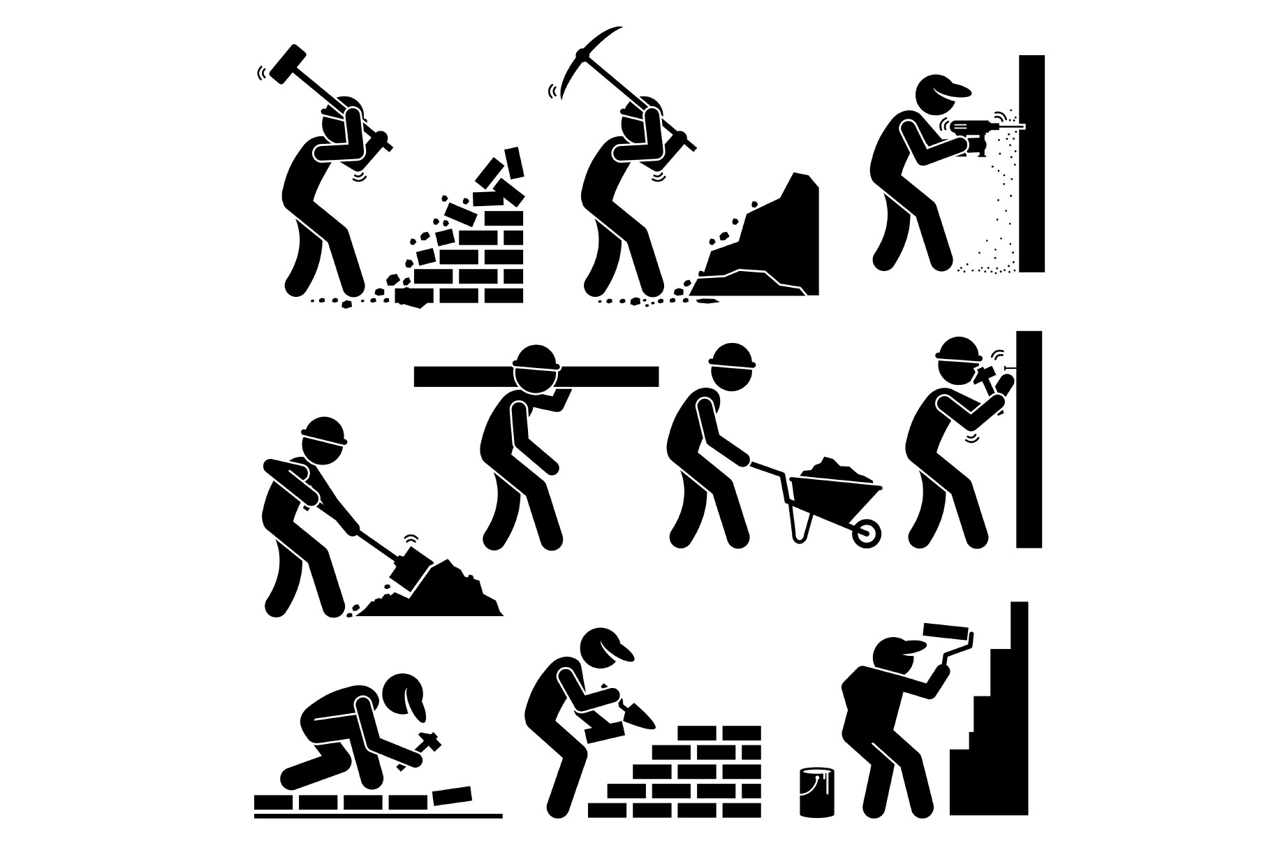 Builders Constructors Workers Build, an Icon by Leremy Stick Figures