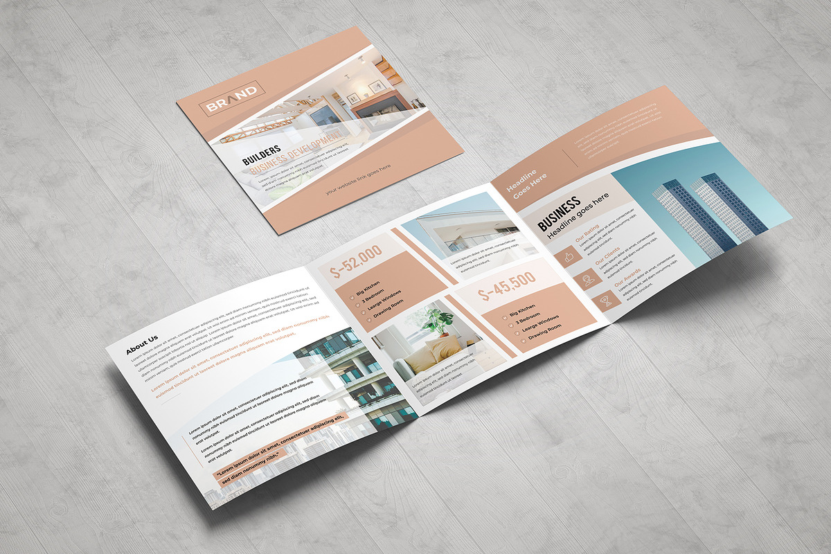 Real Estate Square Tri fold Brochure, a Brochure Template by ZAAS