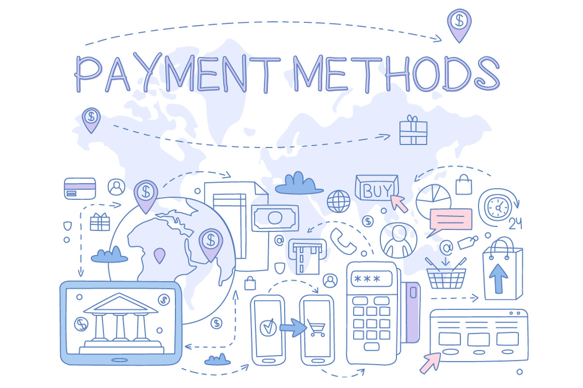 Payment Methods Hand drawn Vector, a Finance Illustration by TopVectors