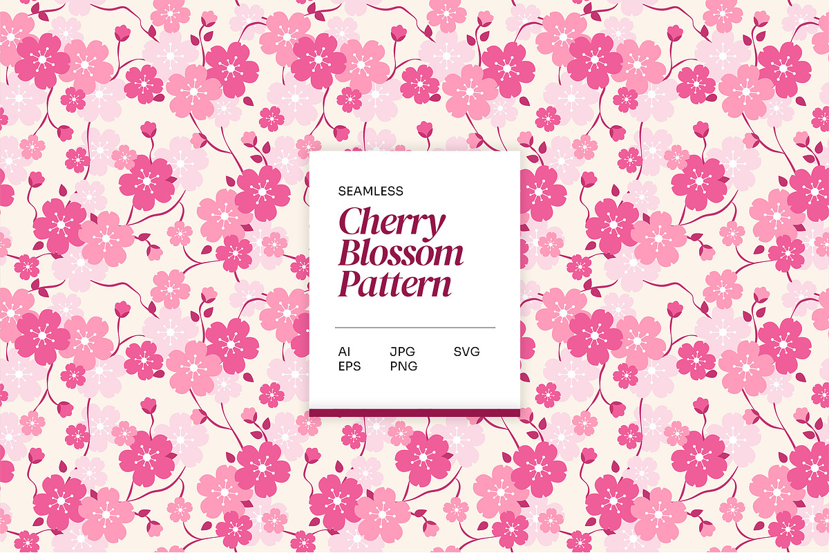 Cherry Blossom Pattern, a Pattern Graphic by Neermana