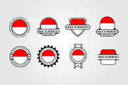 set of made in indonesia logo outline