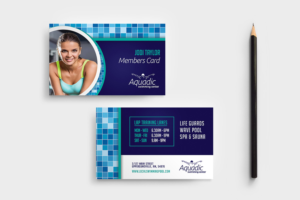 Swimming Pool Business Card Template, a Business Card Template by ...