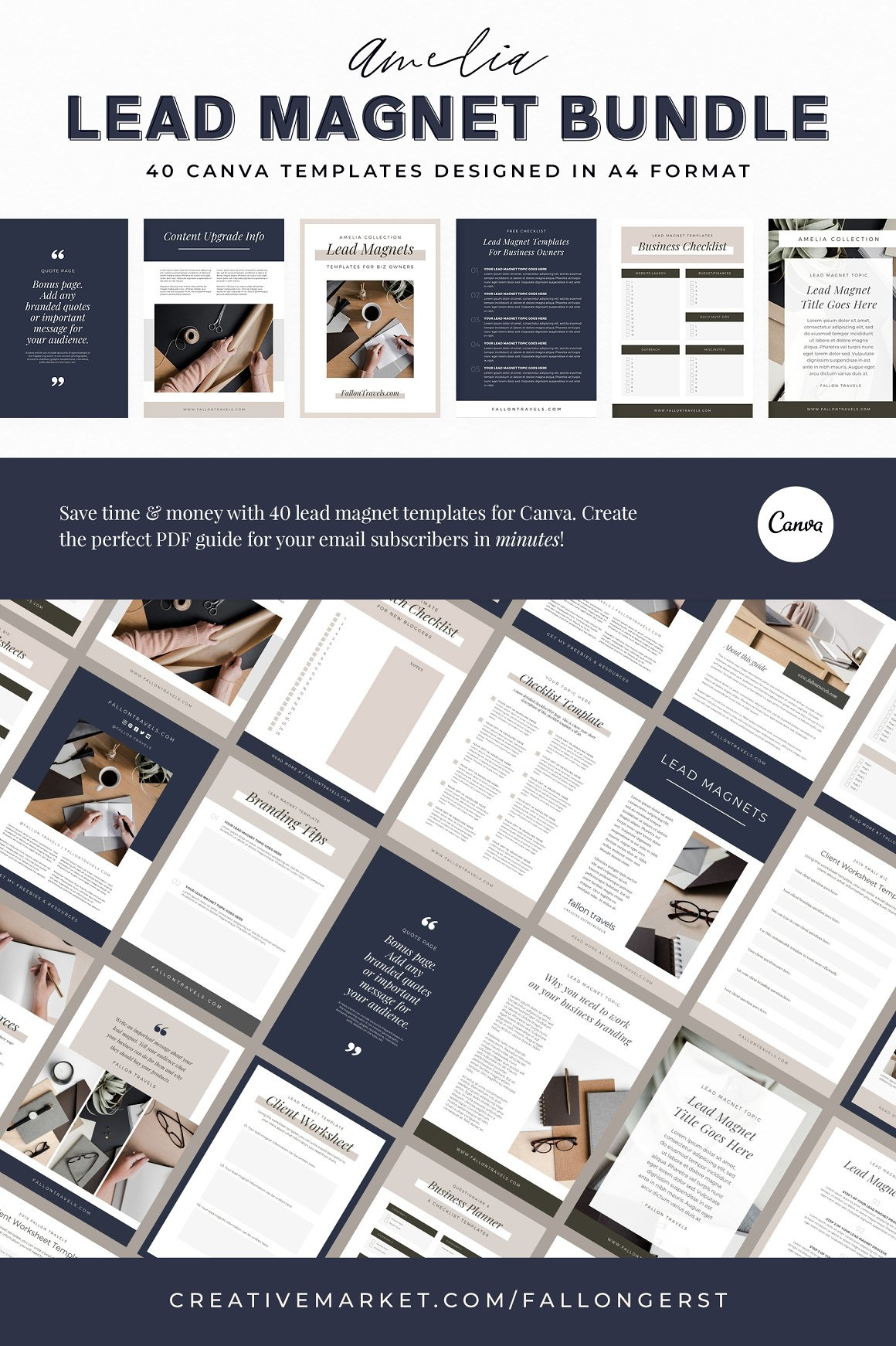 Lead Magnet Template Bundle - Canva, a Magazine Template by Fallon Gerst