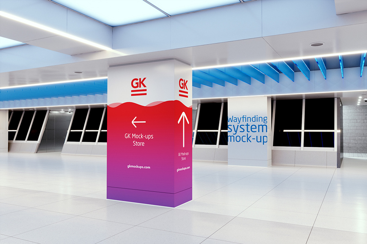 Navigation / Wayfinding Mock-up, a Product Mockup by GK Creative