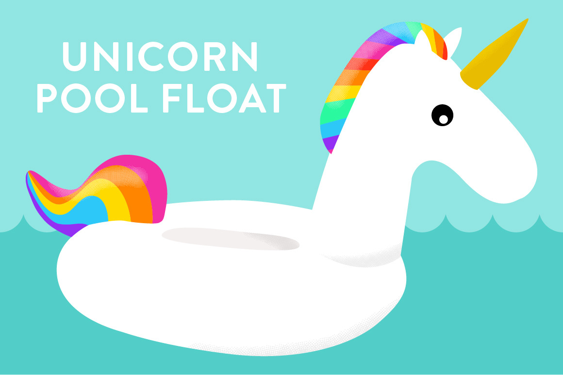 Vector Unicorn Pool Float, an Illustration by Sarah Hearts