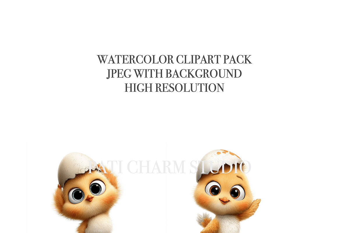 Easter Chicken Clipart Set