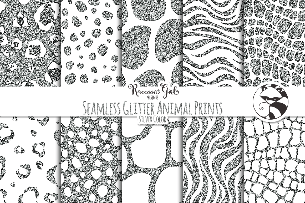 Seamless Glitter Animal Prints Slvr, a Pattern Graphic by RaccoonGirl ...