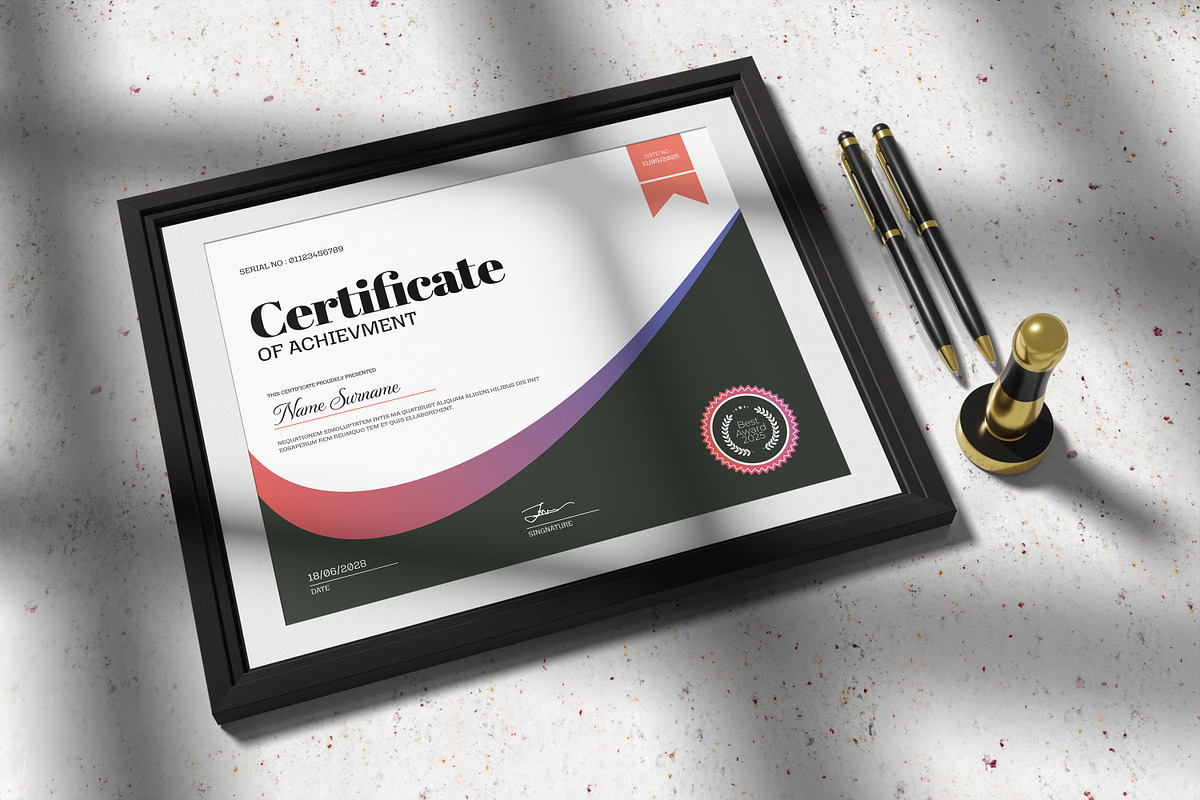 Certificate Template, a Stationery Template by Creatiya Type