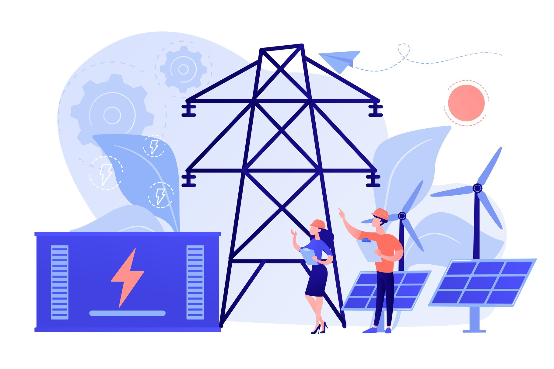 Energy storage concept vector, an Illustration by Visual Generation
