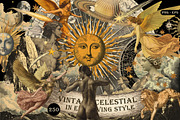 Vintage celestial in engraving style, a Decorative Illustration by ...