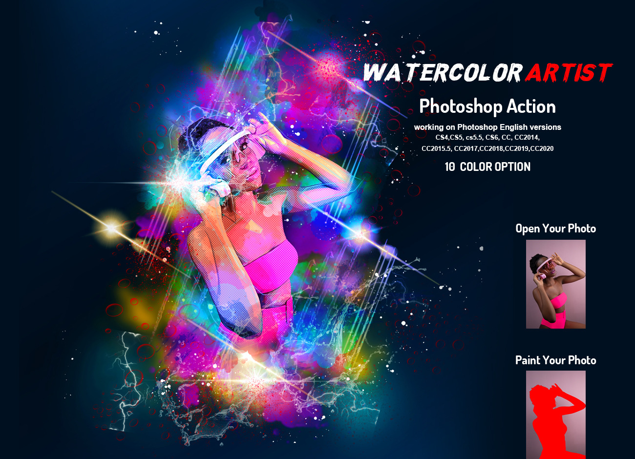 Watercolor Artist Photoshop Action, an Action Add-On by Studio Retouch