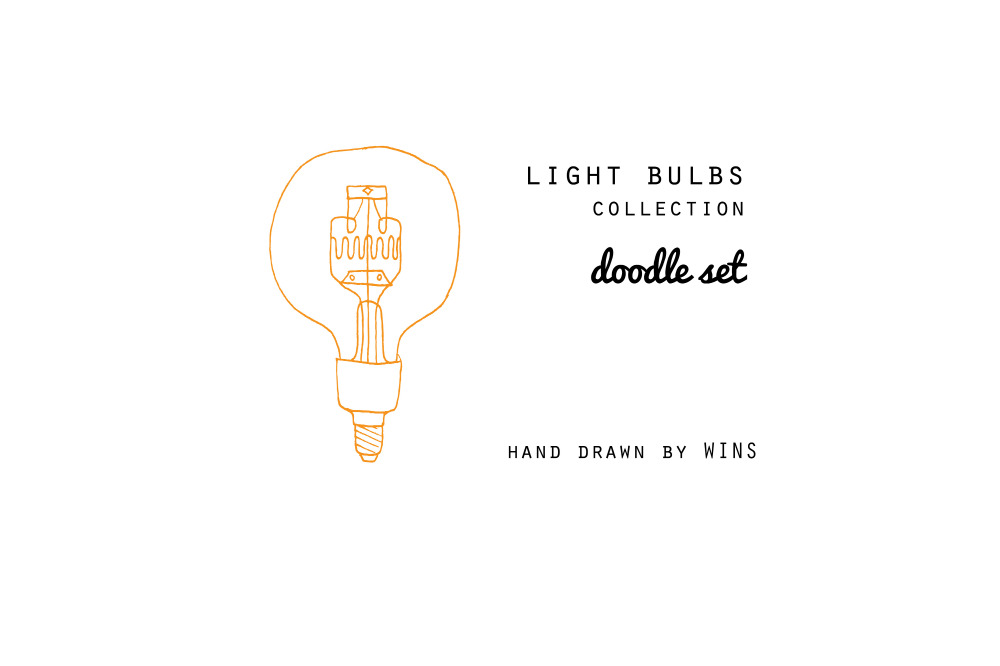 Light Bulbs Doodle Set, a Technology Illustration by WINS Doodle shop
