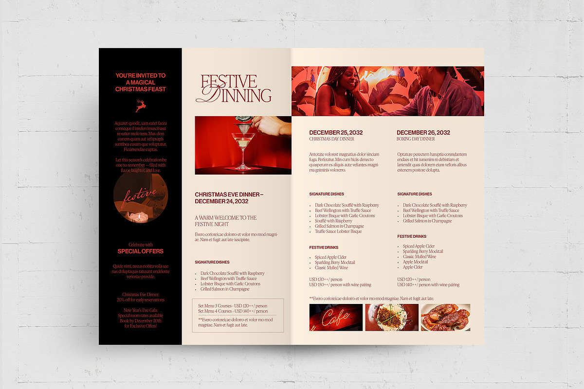 Christmas Dinner Brochure Template, a Brochure Template by BrandPacks