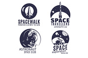 Space logo set in retro style, a Background Graphic by Stock-Smart-Start