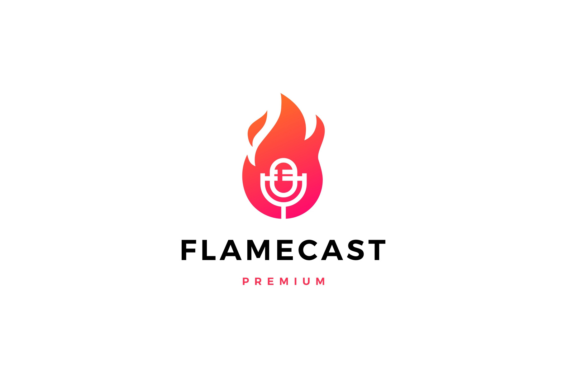 flame fire podcast mic logo vector, a Branding & Logo Template by VSTRD ...