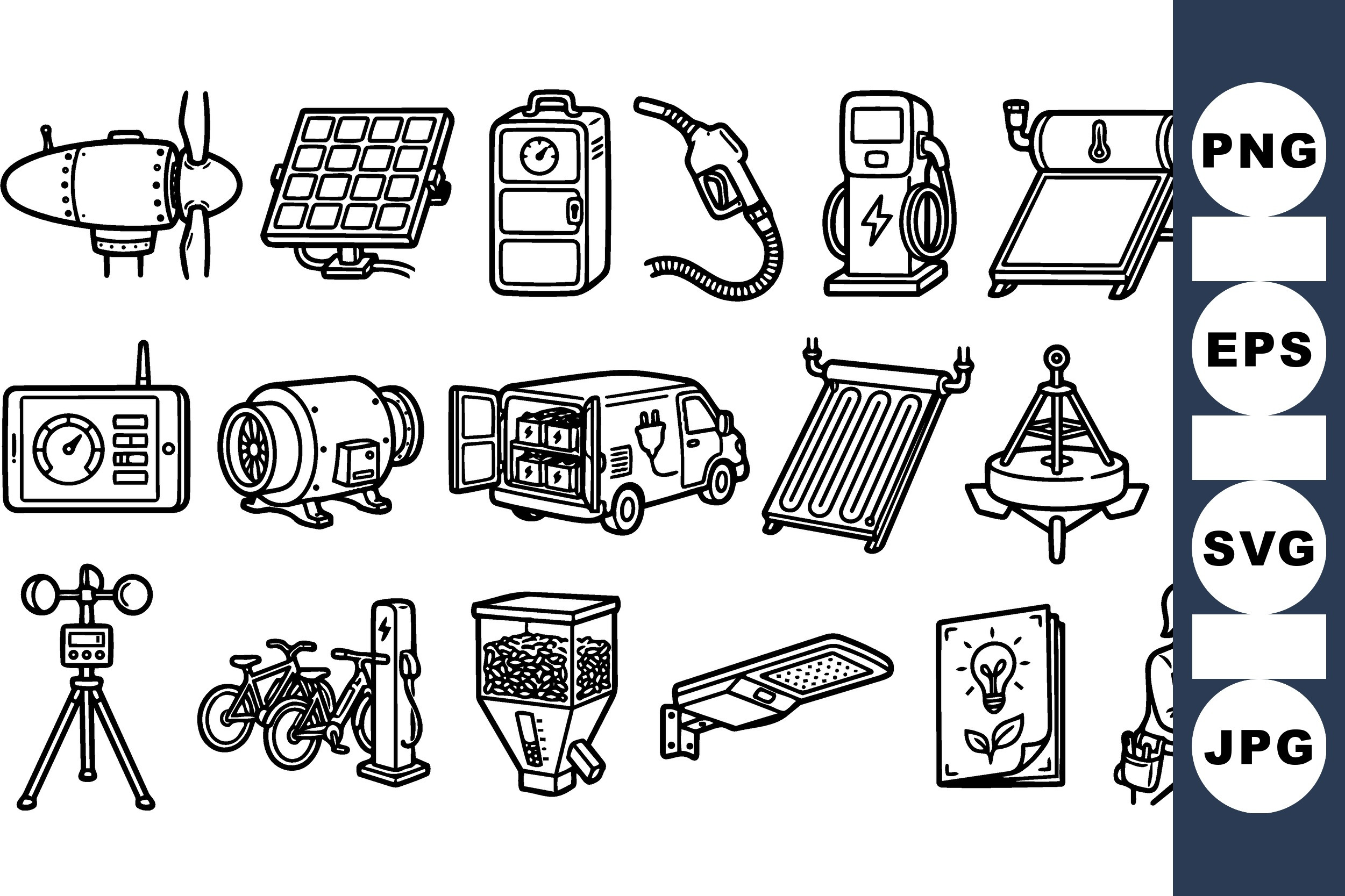 Energy Technology Icon Pack, an Illustration by designvectx