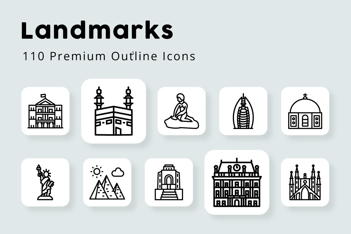 Landmarks 110 Premium Outline Icon, an Outline Icon by vectorstank ...