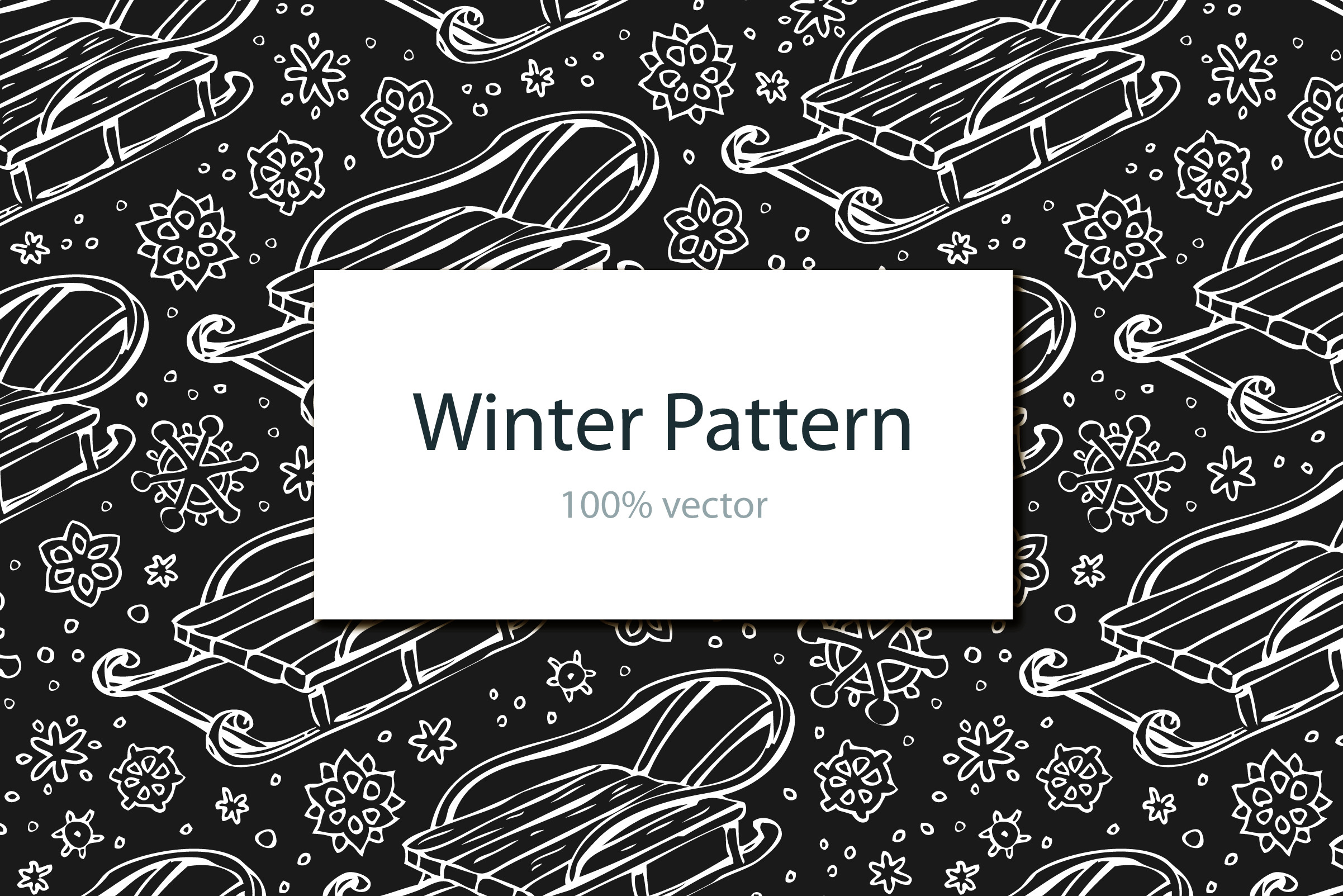 Winter seamless pattern. Sled print., a Pattern Graphic by MalinaShop ...