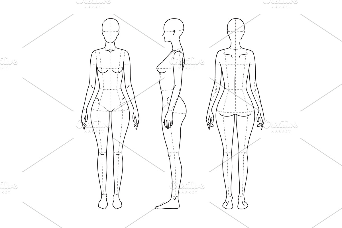 Woman body fashion template, a Person Illustration by Alltruecolours