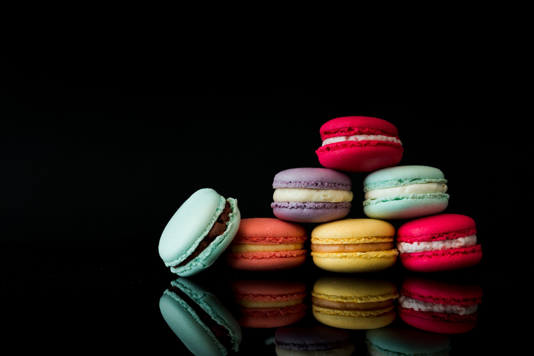 Colorful Macarons Still Life Black B, a Food & Drink Photo by Viktor ...