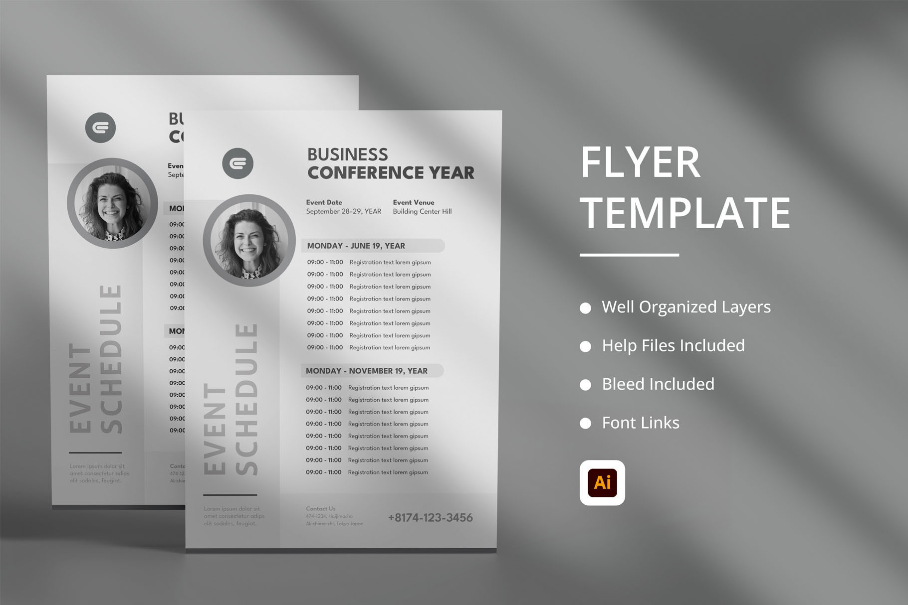 Event Schedule Flyer Template Design, a Flyer Template by hekenostudio