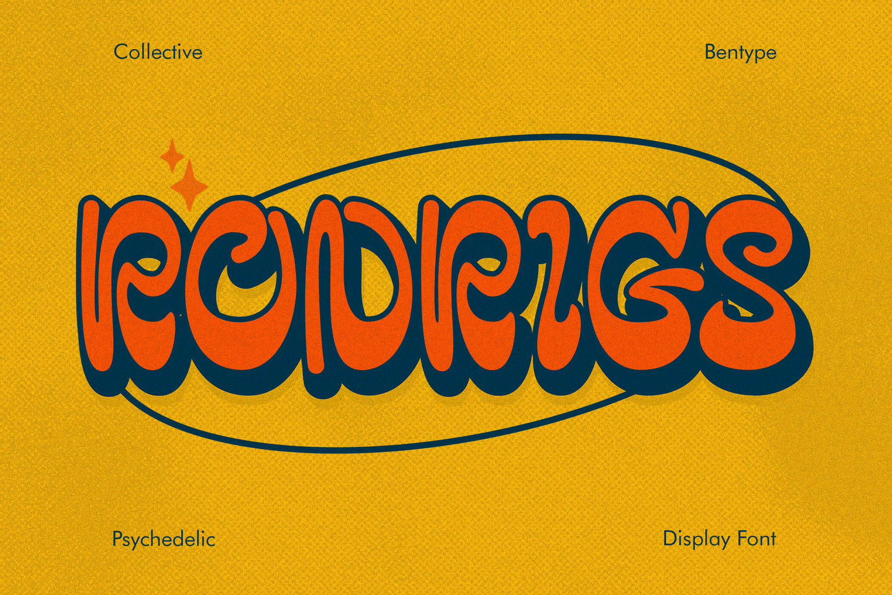Rodrigs - Psychedelic Display Font, a Script Font by bentype