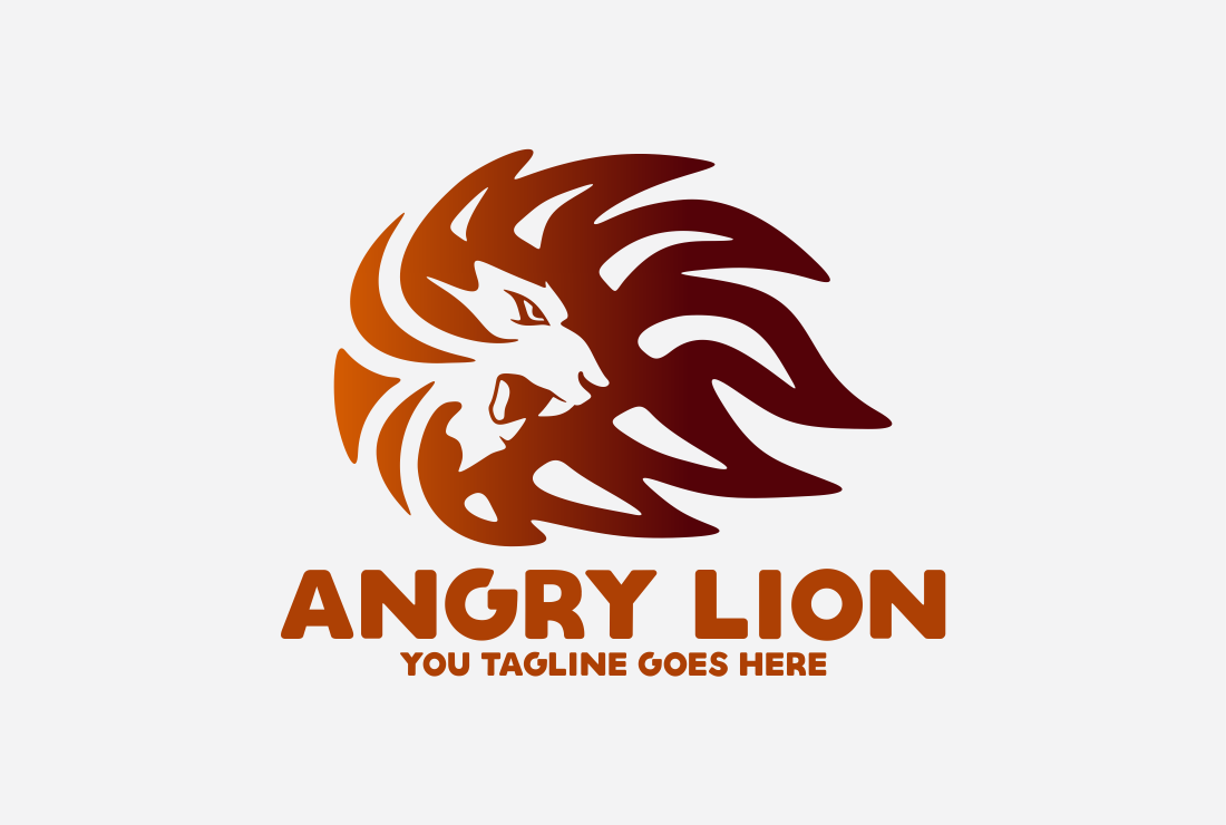 Angry Lion Logo, a Branding & Logo Template by Brandlogo