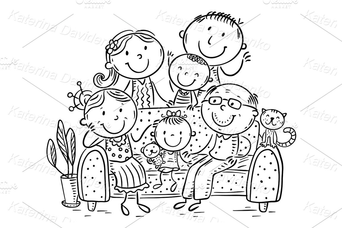 Drawing doodle family portrait, a Person Illustration by Bubert Art ...