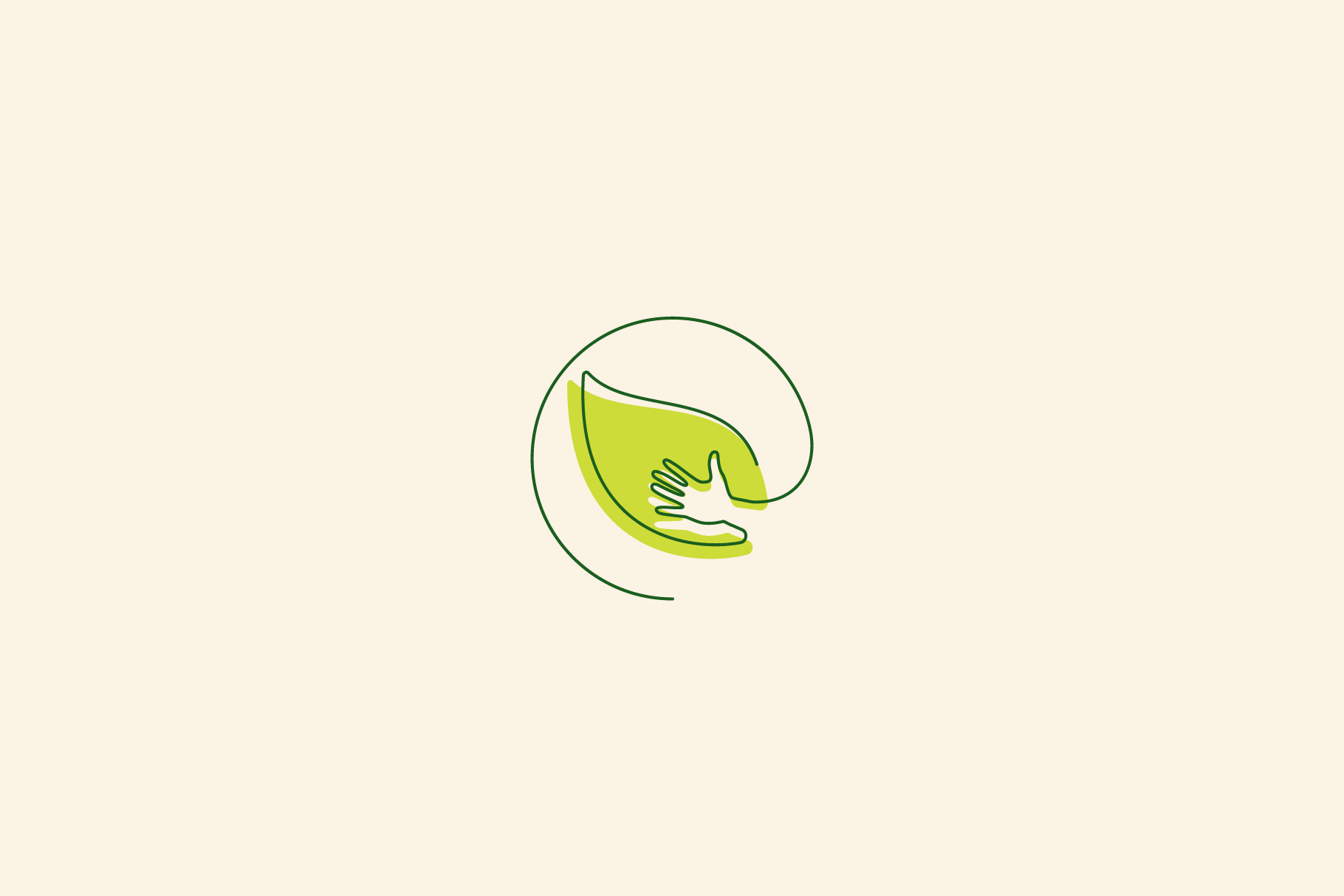 eco leaf hand care logo template vector
