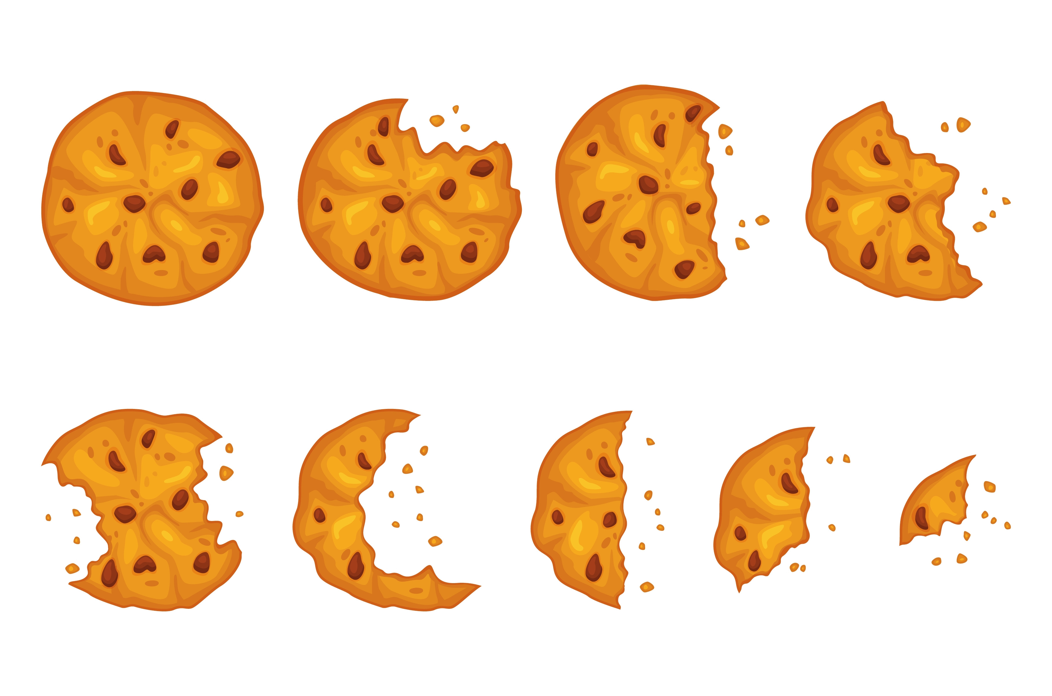 Cartoon bitten cookie. Gradual, a Food Illustration by YummyBuum