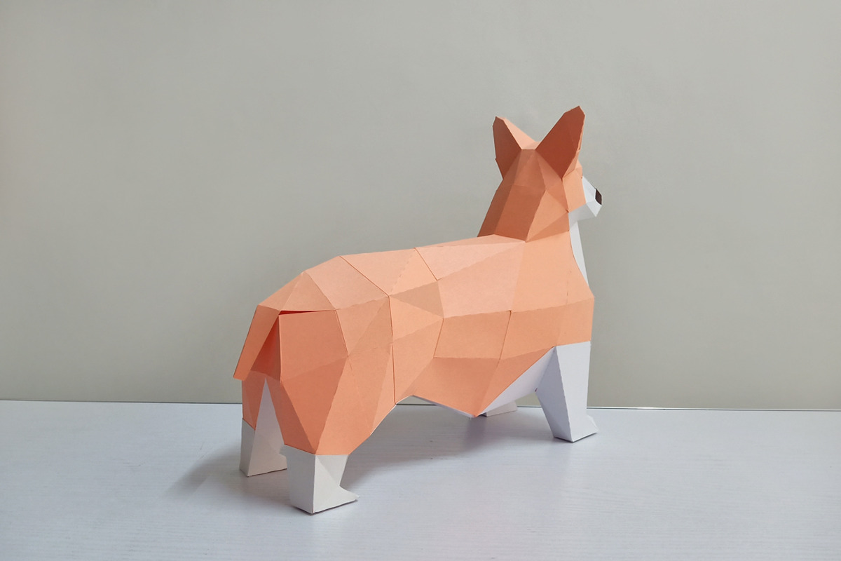 DIY Corgi dog - 3d papercraft, a Templates & Theme by PAPER amaze