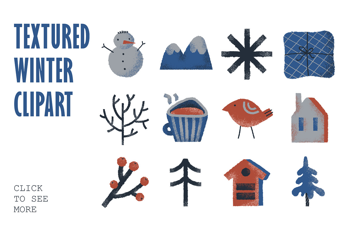 Winter set. Clipart + patterns, a Decorative Illustration by ...
