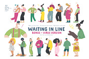 Waiting in line (vector), a Healthcare Illustration by Grivina's shop