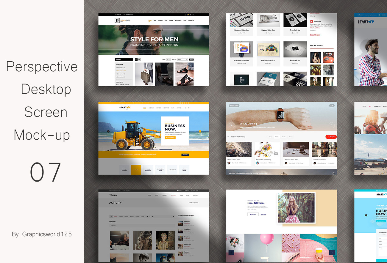 Perspective Desktop Screen Mockup 07, an iPhone Mockup by Graphicsworld125